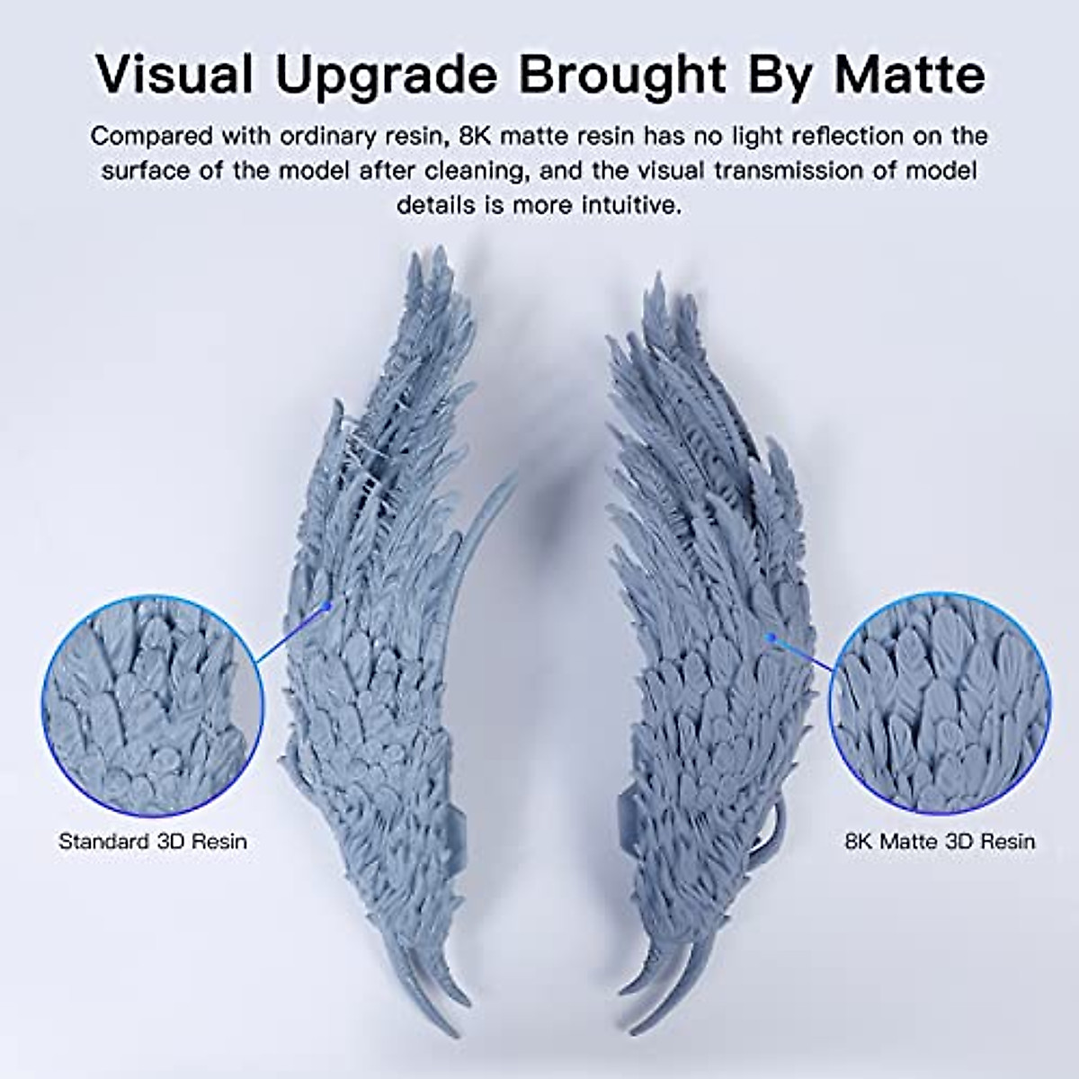 NOVA3D 8K 3D Printer Light Curing Resin Matte Resin Odorless High Precision 405nm LCD SLA Light Curing Resin Tough Resin Gray 1000g