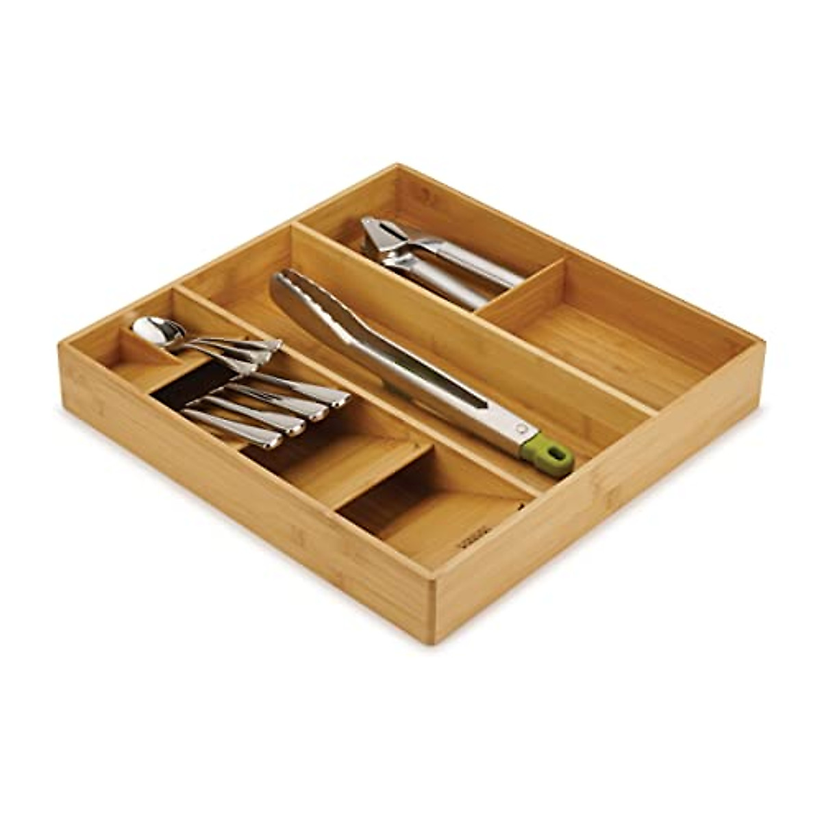 Joseph Joseph DrawerStore Compact Utensil Organizer For Kitchen Drawer Silverware, Flatware Tray, Large, Bamboo