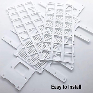 Luckkyme Plastic Test Tube Rack 2 Pack 24 Holes Lab Test Tube Rack Holder for 25mm and Below The Test Tubes, Detachable, White