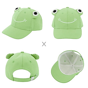 Multifit Unisex Leaf Print Baseball Cap Cotton Dad Cap Sports Outdoor Strapback Hat for Men Women (Frog#55c)