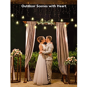 Govee Smart Outdoor String Lights H7020, RGBIC Warm White 48ft LED Bulbs for Outdoor, WiFi Patio Lights Work with Alexa, Google Assistant, APP Control, IP65 Waterproof