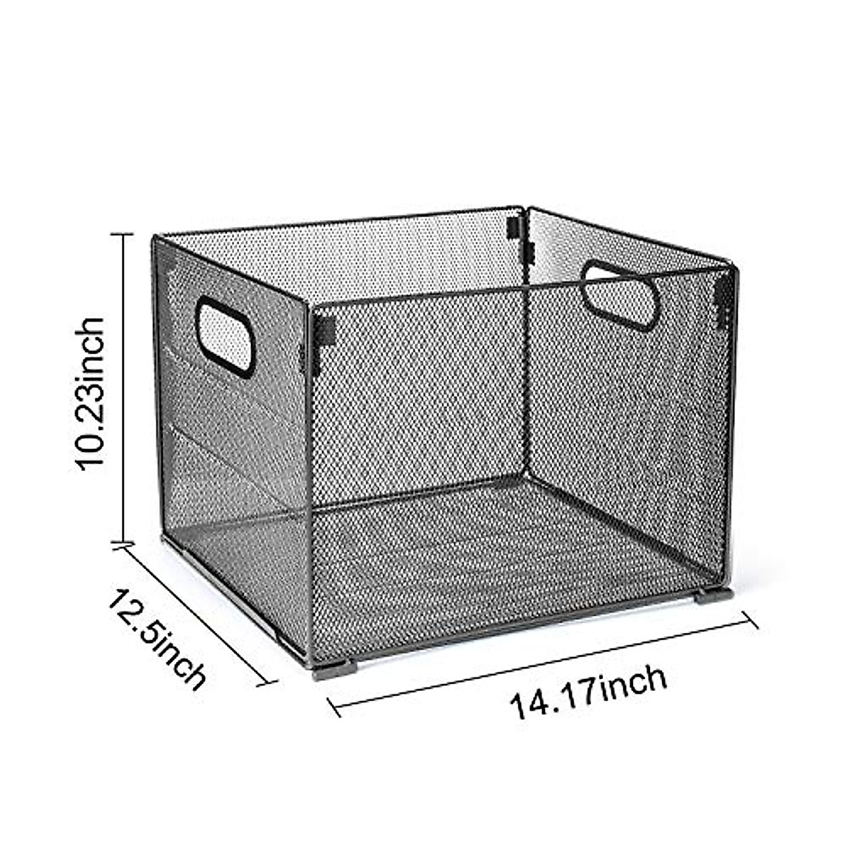 Samstar 2 Pack File Folder Box, Mesh Metal File Crate Organizer Box Hanging File Holder Rack Frame, Letter Size, Black