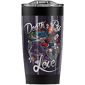 Harley Quinn Joker Death By Love Stainless Steel Tumbler 20 oz Coffee Travel Mug/Cup, Vacuum Insulated & Double Wall with Leakproof Sliding Lid | Great for Hot Drinks and Cold Beverages