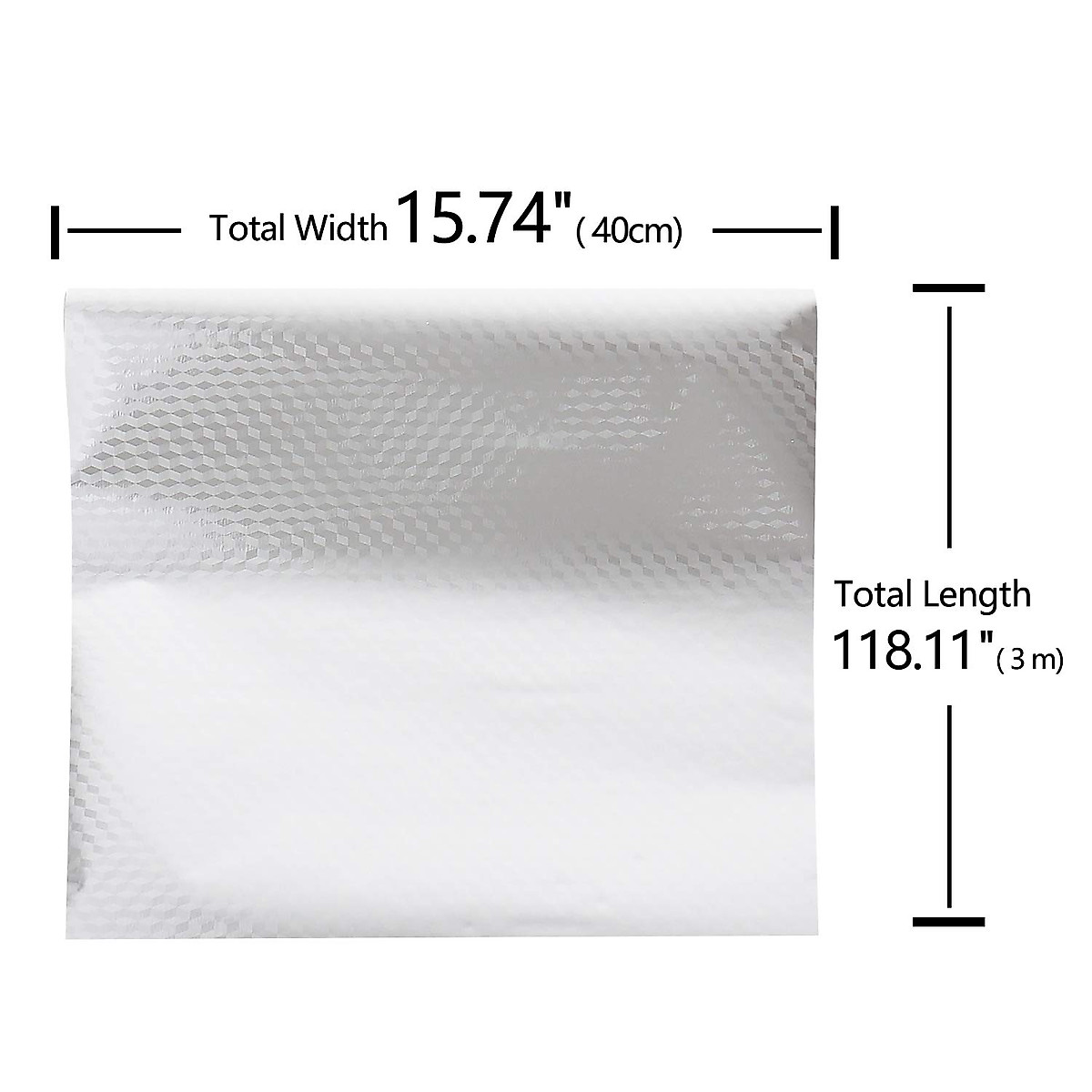 VEELIKE Kitchen Backsplash Wallpaper Stickers Oil Proof Waterproof Sticker Stainless Steel Contact Paper Self Adhesive Waterproof Aluminum Foil Stove Stickers Kitchen Wall Stickers 15.7"x118"