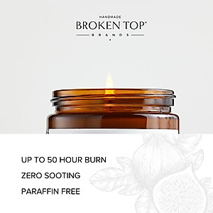 Broken Top - Oakmoss Fig|9 oz. Fig, Moss, Wood & Jasmine. Pure Soy Wax Candle. 50-Hour Burn Time. Natural Cotton Wick, Vegan, No Parabens, No Phthalates