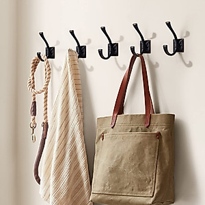 TUNNY 5 Pack Antique Design Wall Hanging Coat Hook - Oil-Rubbed Bronze Coat Hook Towel Hook Suitable for Entry Shoe Cabinet, Wardrobe Bathroom Bedroom Furniture Hardware