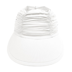 YAGOLD Womens Visor Sun Hat Wide Brim Cool Adjustable Summer UV Protection Visor Hat for Beach Sport Golf Travel Outdoor White