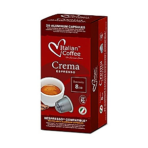 Italian Coffee pods compatible with Nespresso original machines, Italian Expresso capsules (100 Crema Aluminum Pods, 100 Count (Pack of 1))