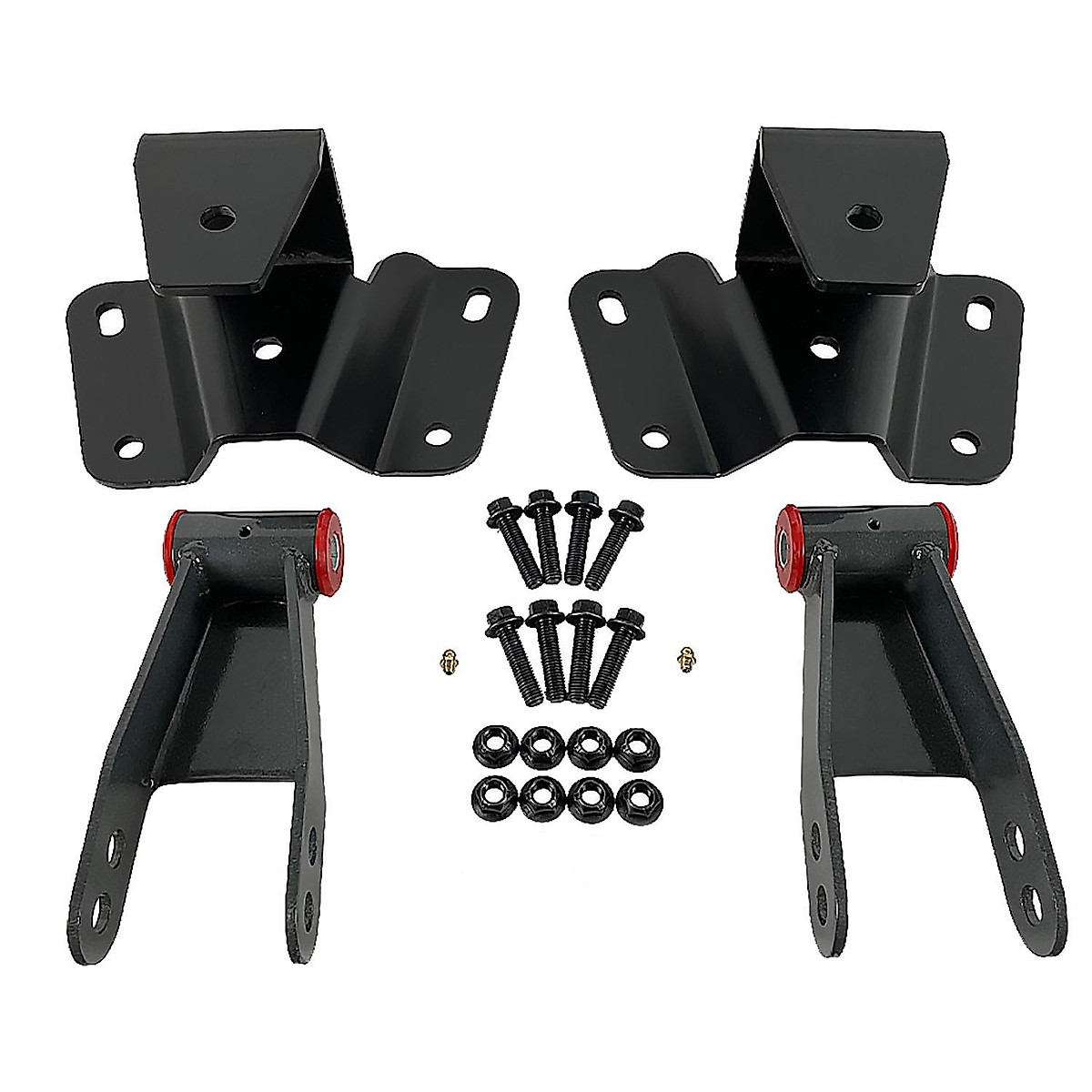 BST BSSP 4" Drop Kit Leveling Lowering Shackles Hangers Kits Compatible with 1973-1996 F-ord F-150 F100 Rear Drop Hangers & Shackles Drop Kit Lowering