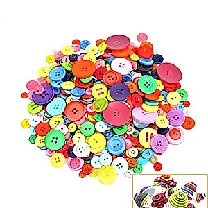 500-700 PCS Assorted Mixed Color Resin Buttons 2 and 4 Holes Round Craft for Sewing DIY Crafts Children's Manual Button Painting,DIY Handmade Ornament