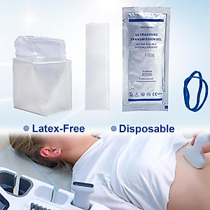 Cordless Ultrasound Probe Cover, Transducer Cover, Latex-Free Sterile Disposable Clear, 4"x 12", Individual Packaging (50, 6"x12")