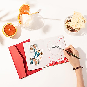 Valentines Day Cards, Anniversary Card for Wife Husband, I Love You This Much Wood Valentines Day Cards, Handmade Love Cards Valentine Card Valentines Day Gifts for Him Her