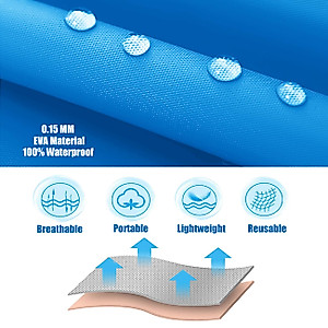 Makonus Kids Rain Jacket, 2 Pack Rain Ponchos for Kids with Hood and Sleeves Reusable Raincoats for Boys and Girls