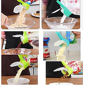 4Pcs Bag Clip with Pour Spout, Food Clips for Bags with Spout, Bag Spout Clips, Food Bag Clips with Pour Spouts, Bag Clips for Food, Bag Sealing Clip with Pour Spout, for Snack (White)