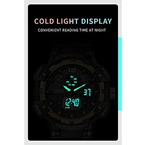 KXAITO Men's Watches Sports Outdoor Waterproof Military Watch Date Multi Function Tactics LED Face Alarm Stopwatch for Men (3169 Silver)