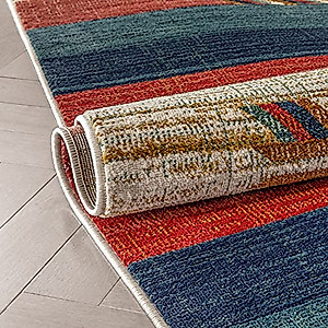 Well Woven Dustin Crimson Southwestern Medallion 5'3" x 7'3" Area Rug