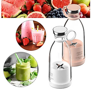 Suomi Personal Blender for Shakes and Smoothies with rechargeable USB blender cup, Portable Blender (Pink)