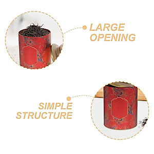 ABOOFAN 2pcs Tea Storage Tin Tea Canister Tinplate Tea Storage Holder Airtight Tea Tin Coffee Bean Canister