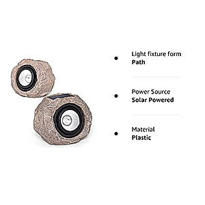 Solar Lights Outdoor Decorative(2pcs), Super Bright Solar Spot Garden Lights, Solar Rock Lights, IP65 Waterproof Solar Pathway Lights, Solar Lights for Garden Yard Walkway Pathway Patio - Cold Light