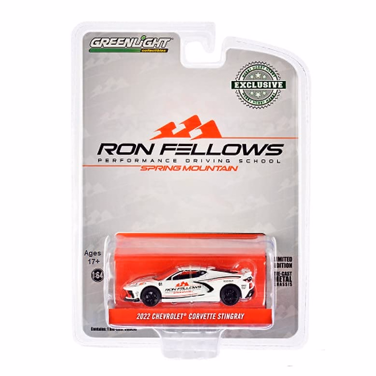 Greenlight 30367 2022 Chevy Corvette Stingray Ron Fellows Performance Driving School 1:64 Scale Diecast