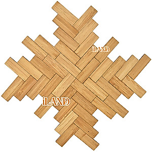 iLAND Varnished Dollhouse Flooring on 1:12 Scale, Dollhouse Floor Boards of Bamboo (Rectangular 48pcs)