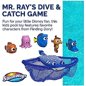 SwimWays Disney Finding Dory Mr. Ray's Dive and Catch Game, Bath Toys and Pool Party Supplies for Kids Ages 5 and Up