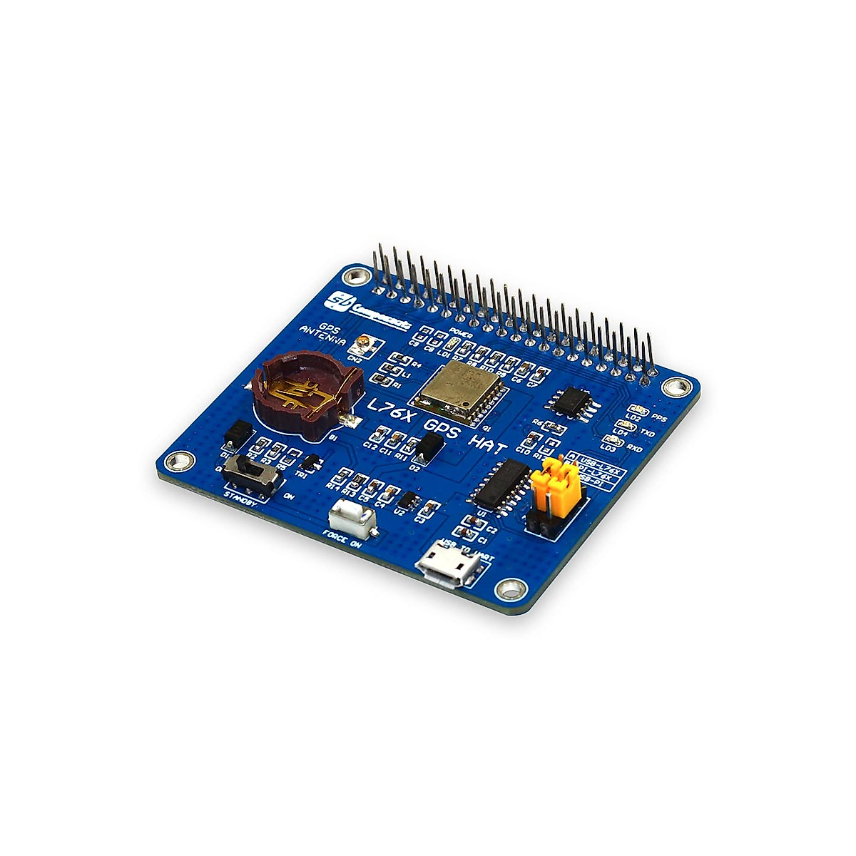 sb components Raspberry Pi GPS HAT GNSS Module GPS HAT for Raspberry Pi 4B/3B+/3B/2B/Zero/W/Zero WH, Supports GPS, BDS, QZSS, etc.