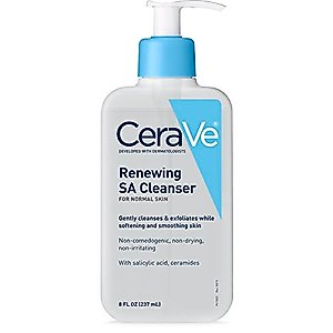 CeraVe SA Cleanser | Salicylic Acid Cleanser with Hyaluronic Acid, Niacinamide & Ceramides| BHA Exfoliant for Face | Fragrance Free Non-Comedogenic | 8 Ounce