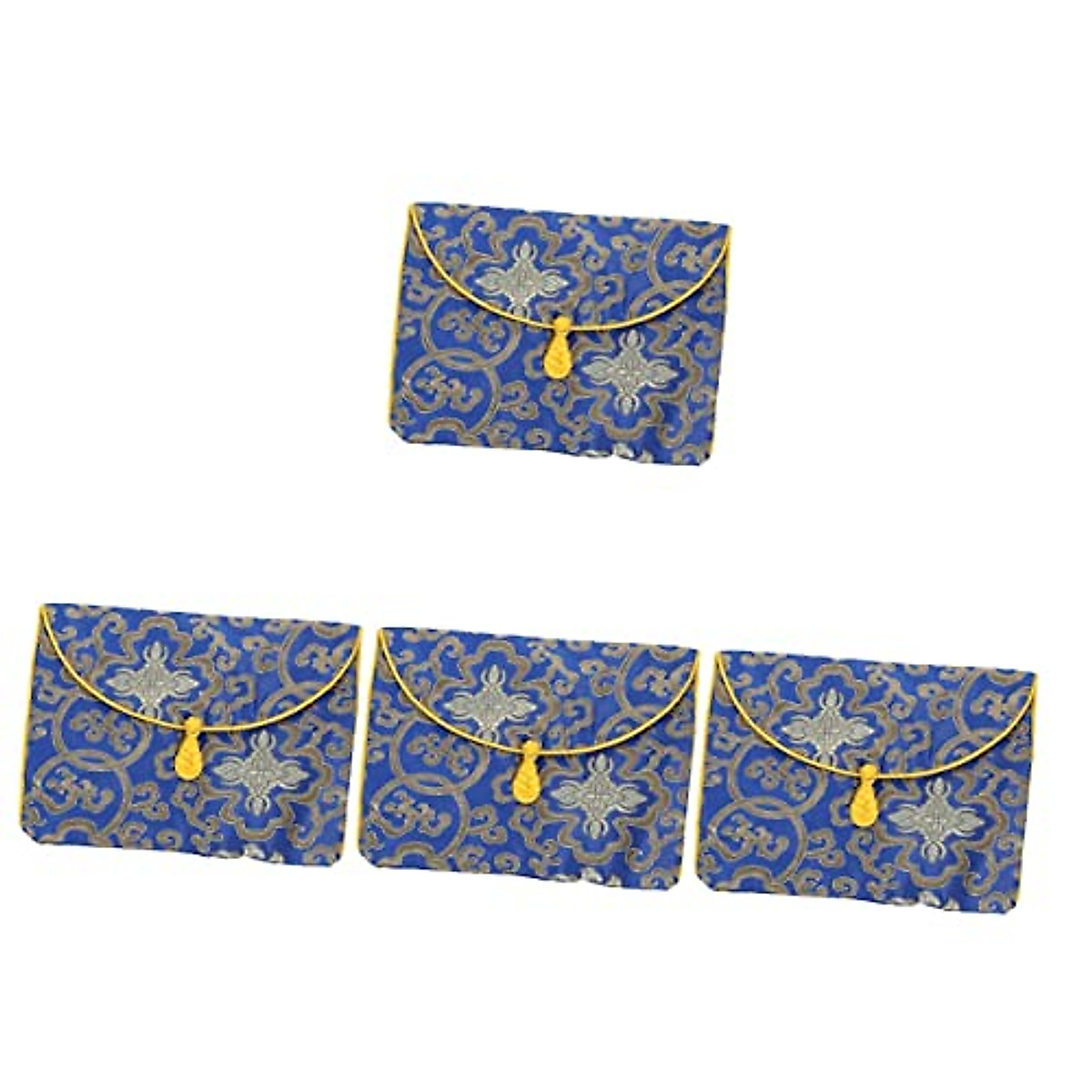 CIYODO 4pcs Book Bag Church Books Pencil Storage Chinese Brocade Purse Embroidery Silk Scriptures Wrap Bags Zen Book Wrap Cloth Books Organizer Book Bins Child Folk-custom Satin Envelope