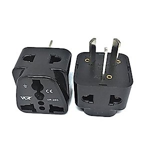 VP-203B USA to Australia/New Zealand/China 2-Outlet Plug Adapter Enables Use of Multiple Products with One Plug Adapter