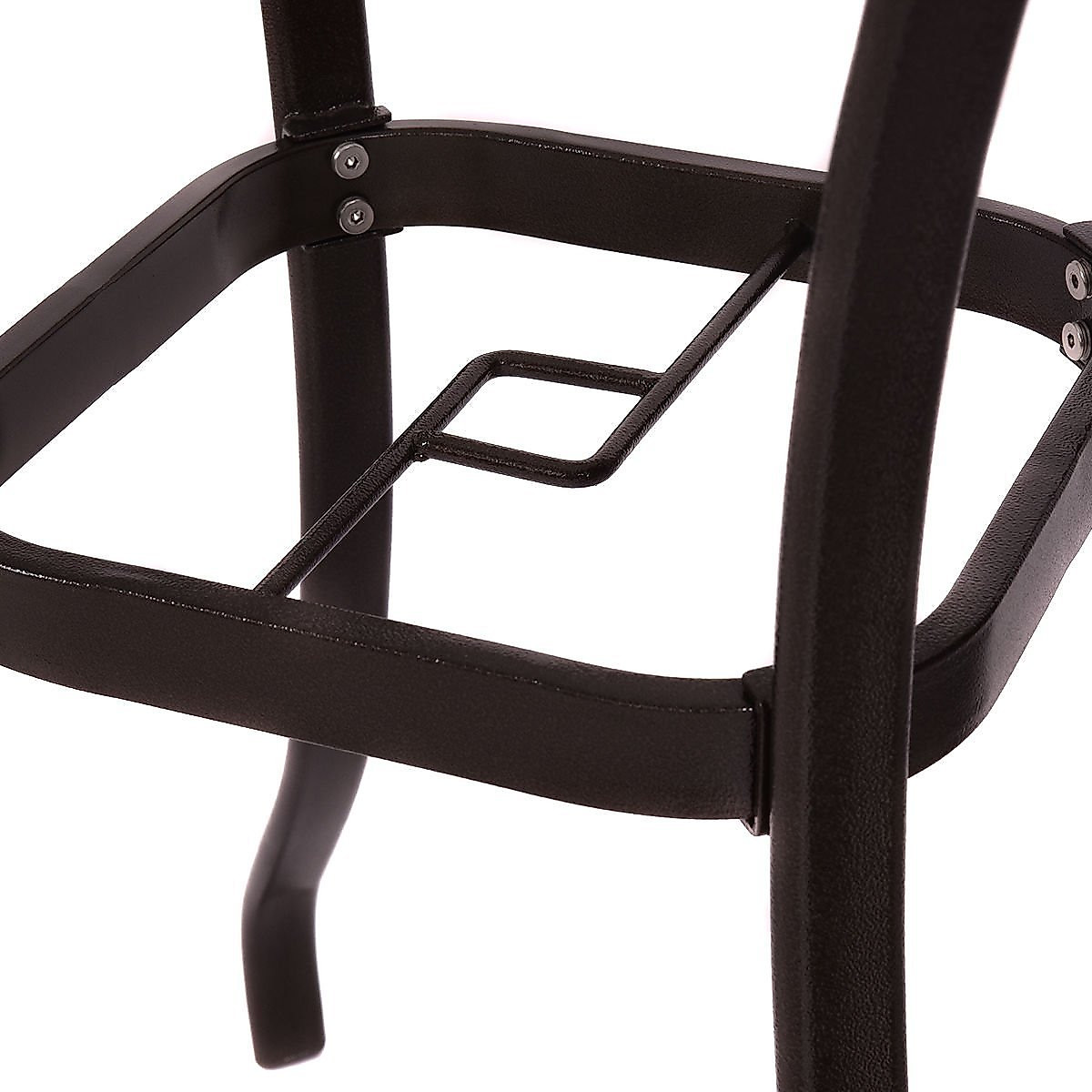 Tangkula Patio Bar Table with Umbrella Hole, All Weather 37 Inches Height Heavy Duty Outdoor Square Glass Top Table, for Garden Balcony Poolside and Lawn, Mix Brown