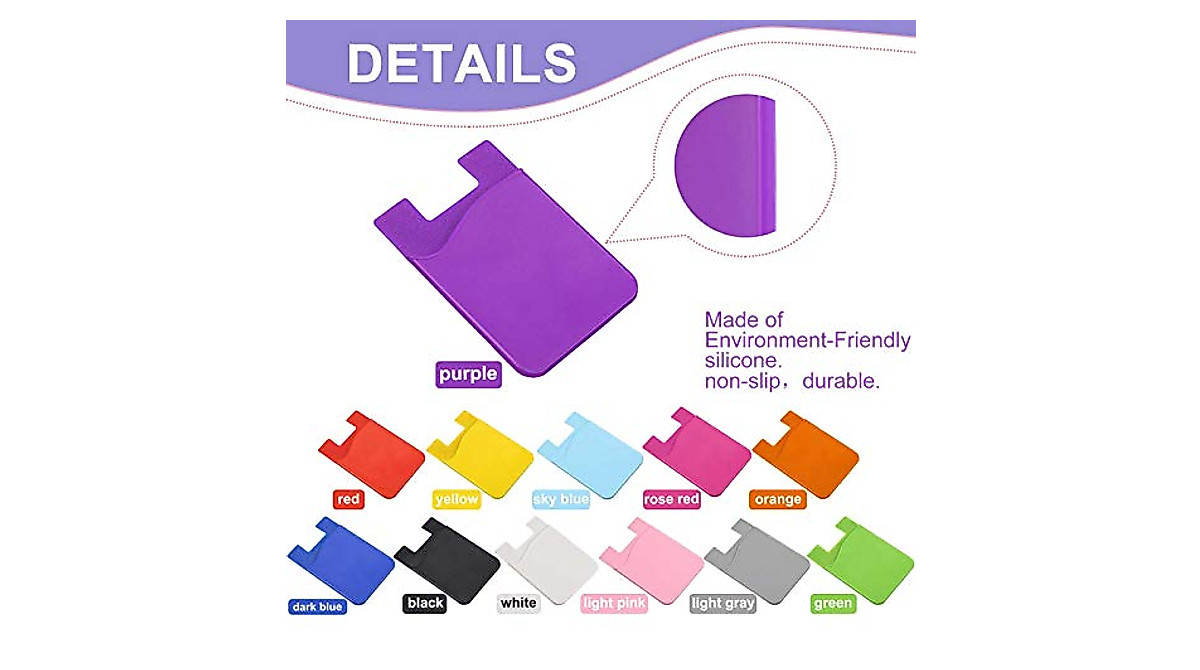 24-Piece Silicone Phone Card Holders - Secure & Vibrant