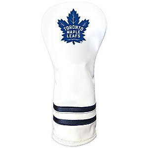 Team Golf NHL Toronto Maple Leafs White Vintage Fairway Head Cover White Vintage Fairway Golf Club Headcover, Form Fitting Design, Retro Design