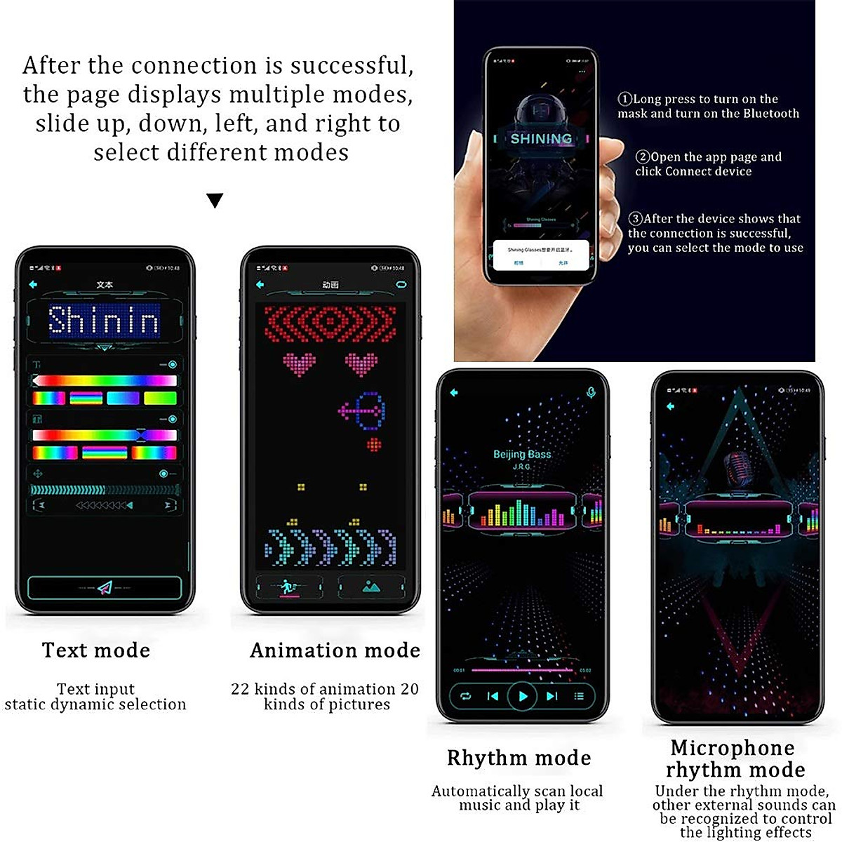 Keledz Multi-Language Bluetooth LED Smart Cap, Customized Bluetooth Hat Mobile APP Control Editing LED Display Hat Led Lamp Word (Text, Music, Image, Drawing) for Party Club Christmas Halloween
