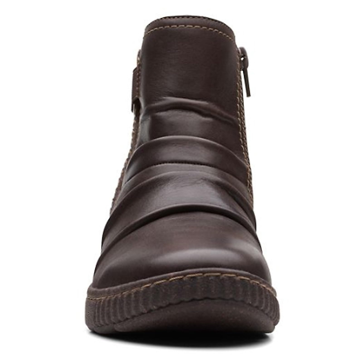 Clarks Women's Caroline Orchid Ankle Boot, Dark Brown, 9