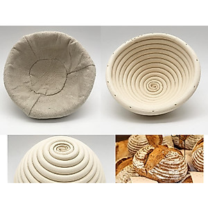 5 Inch Round Bread Proofing Basket Sourdough Rising Rattan Bowl for Artisan Bread Home Baking, 2 Pack