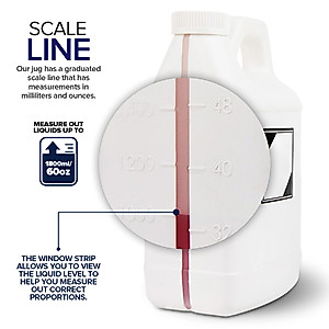 Stock Your Home 64 oz Plastic F-Style Half Gallon Jugs with Labels (3 Pack) - Child Proof Leak Resistant Caps - Impact Resistant Plastic Jugs for Commercial or Restaurant Use - Adhesive Stickers