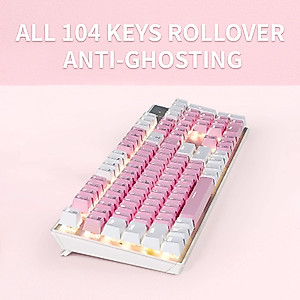 Hexgears GK715 Mechanical Gaming Keyboard, 104 Keys Full Size Wired Computer Keyboard, Hot Swappable Kailh Box Switches, ABS Keycaps, Blue Backlit Gaming Keyboard for PC/Laptop