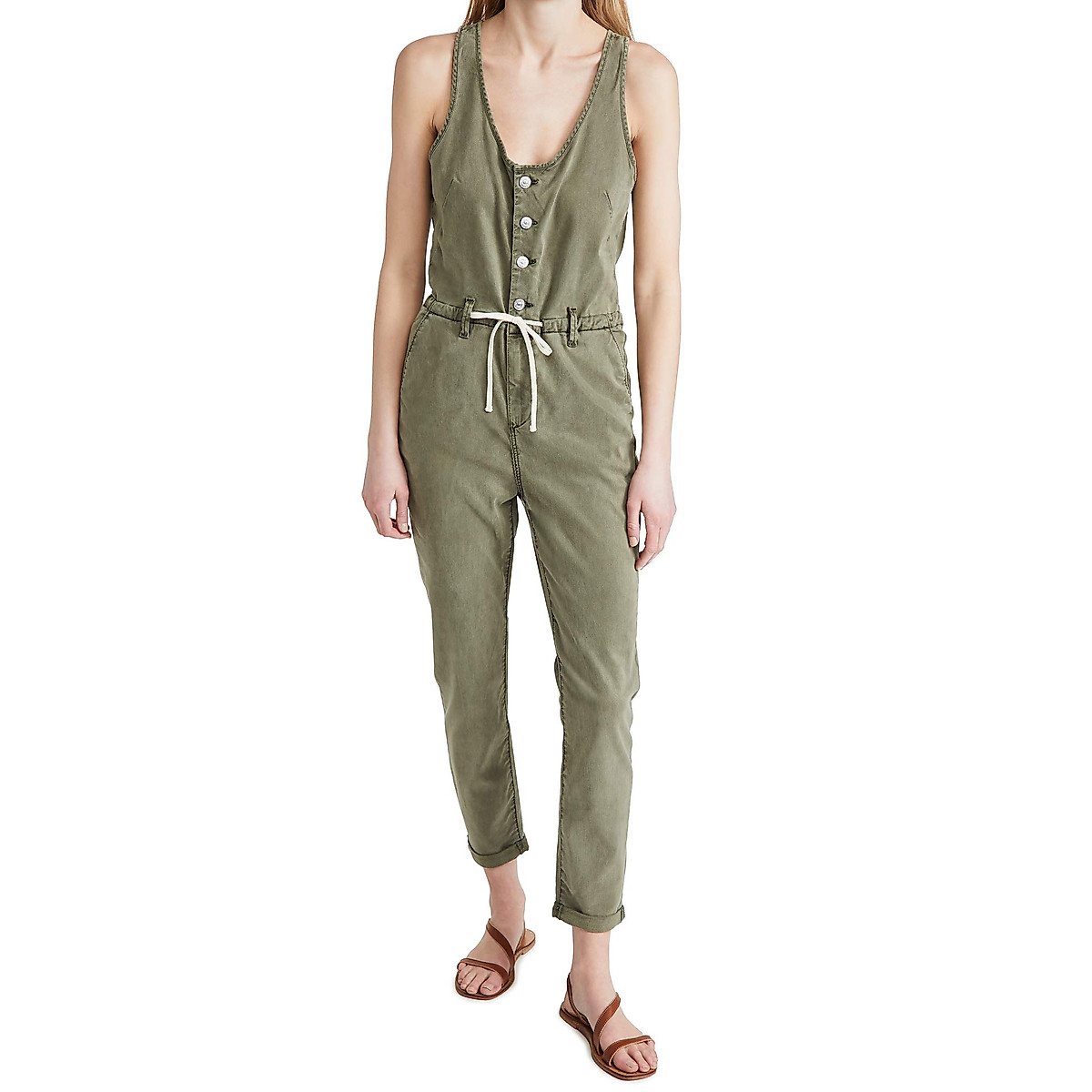 PAIGE Women's Christy Utility Jumpsuit, Vintage Ivy Green, 2