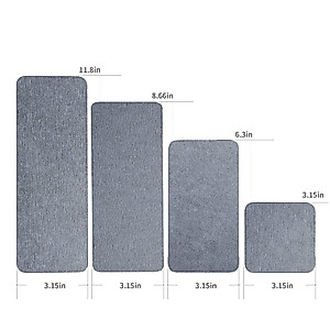 GianAbor 2 Pcs Instant Dry Sink Organizer, Non-Slip Water Absorbing Stone Tray for Sink, Rectangle Diatomite Coasters for Bathroom or Kitchen to Place Soap, Cups, Cosmetics, etc (3.15"x3.15", White)