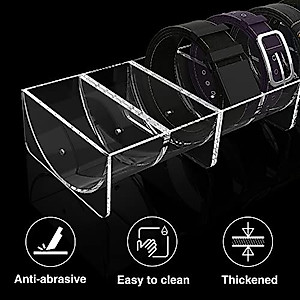 Belt Organizer, OFFSIR Belt Rack Storage Holder 8 Packs Acrylic Clear Display Case Container with Magnet, Detachable Belt Organizer for Closet Drawer Men& Women Belts Tie Bow Tie