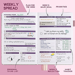 TICTTGA gifts for women planner 2024-2025 planners 2024-2025 for women daily planner 2024-2025 monthly planner academic student planner to do list notepad undate A5 pink