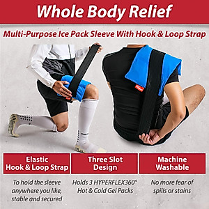 Ankle Ice Pack Wrap for Swelling - Compression Foot & Ankle Pain Relief, Hot & Cold Therapy for Swelling, Sprains, Achilles Tendonitis, Plantar Fasciitis - Extra Sleeve, Strap & Reusable Gel Ice Packs