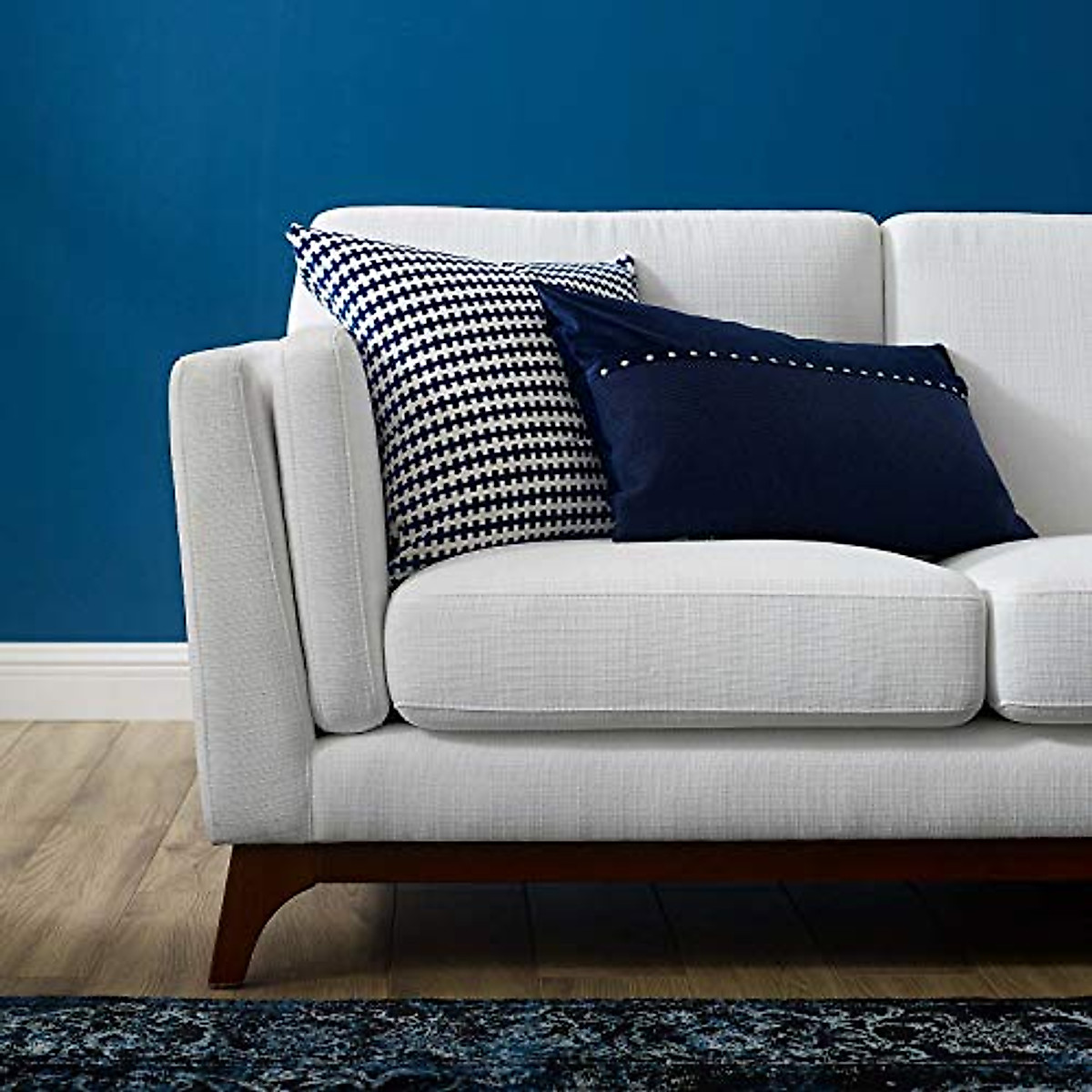 Modway Chance Mid-Century Modern Upholstered Fabric Sofa In White