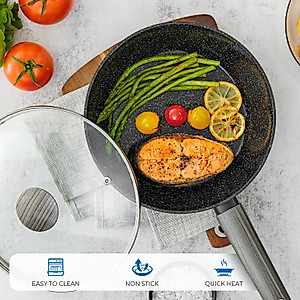 BEZIA Induction Cookware Set 15-Piece, Nonstick Pots and Pans Set, Non Stick Kitchen Cooking Cookware Set with Stay-Cool Bakelite Handle, Dishwasher Safe, Compatible with All Stoves, Black