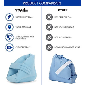 Quilted Heel Protector with Super-Fluffy / Super-Soft in Light Blue Size / Model: Bariatric / Non Gel-Pack