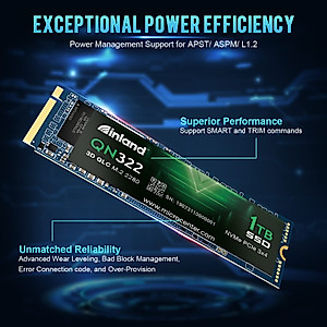 INLAND QN322 1TB NVME M.2 2280 PCIe Gen 3.0x4 3D NAND SSD Internal Solid State Drive, PCIe Express 3.1 and NVMe 1.4 Compatible (500 GB)