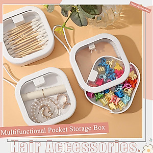 VOCOOL 3 Pcs Portable Hair Tie Organizer, Travel Qtip Holder Hair Accessories Organizer Hair Tie Holder Storage Boxes Hanging Small Items Containers Cotton Swab Dispenser Gifts for Girls Women Mom