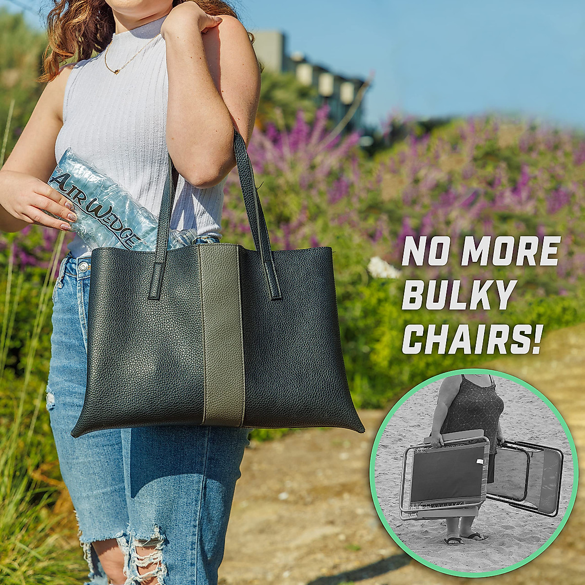 GoFloats AirWedge Inflatable Beach Chair - Relax with The Comfort of Air (2-Pack)