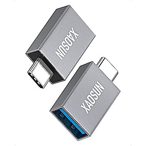 XAOSUN [10Gbps] USB C to USB Adapter (2 Pack), 3.1 USB C to USB A Adapter, Support Superfast Data Sync(OTG) & Fast Charging, Fit for MacBook Pro, MacBook Air, iPad Pro, Galaxy, Moto, Nintendo Switch